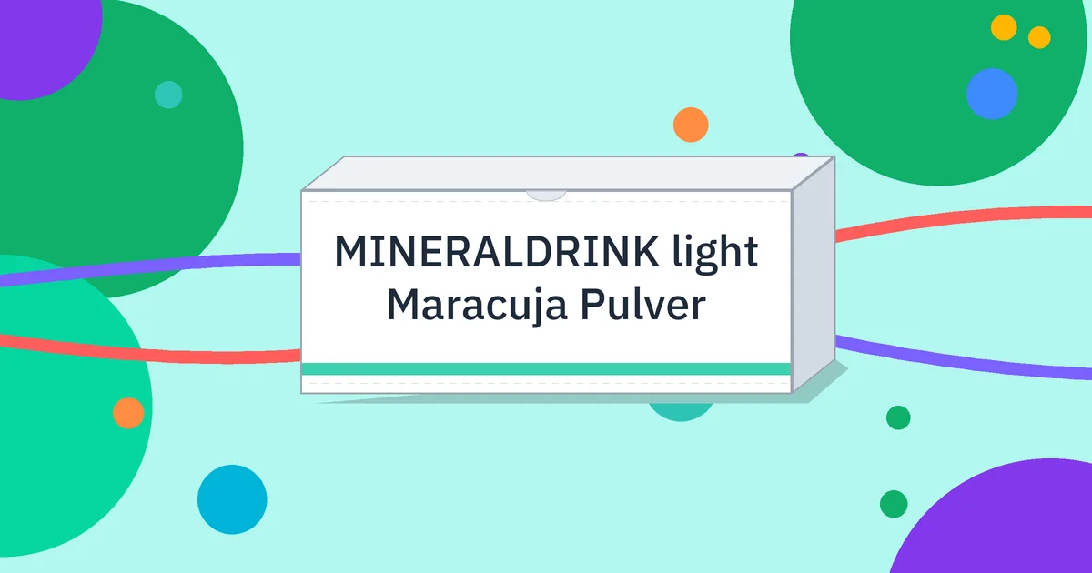 Symbolbild: Packung mit der Aufschrift MINERALDRINK light Maracuja Pulver (PZN 04339066) – Verfügbarkeit und Bezug in Apotheken in Frankfurt am Main