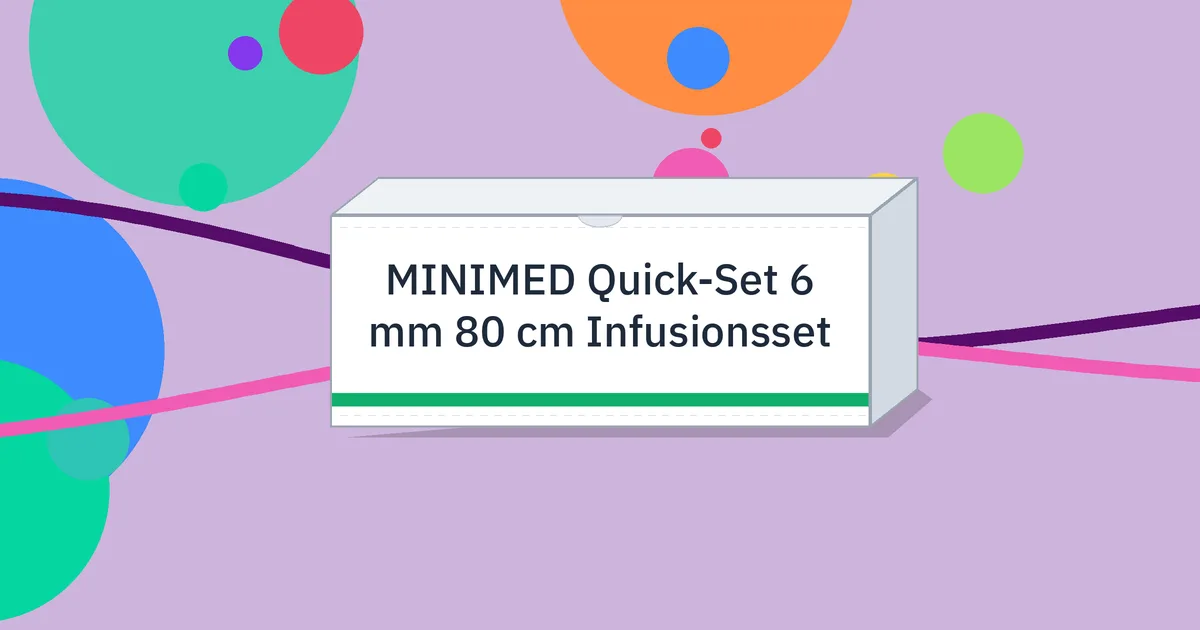 Symbolbild: Packung mit der Aufschrift MINIMED Quick-Set 6 mm 80 cm Infusionsset (PZN 16333117) – Verfügbarkeit und Bezug in Apotheken in Frankfurt am Main