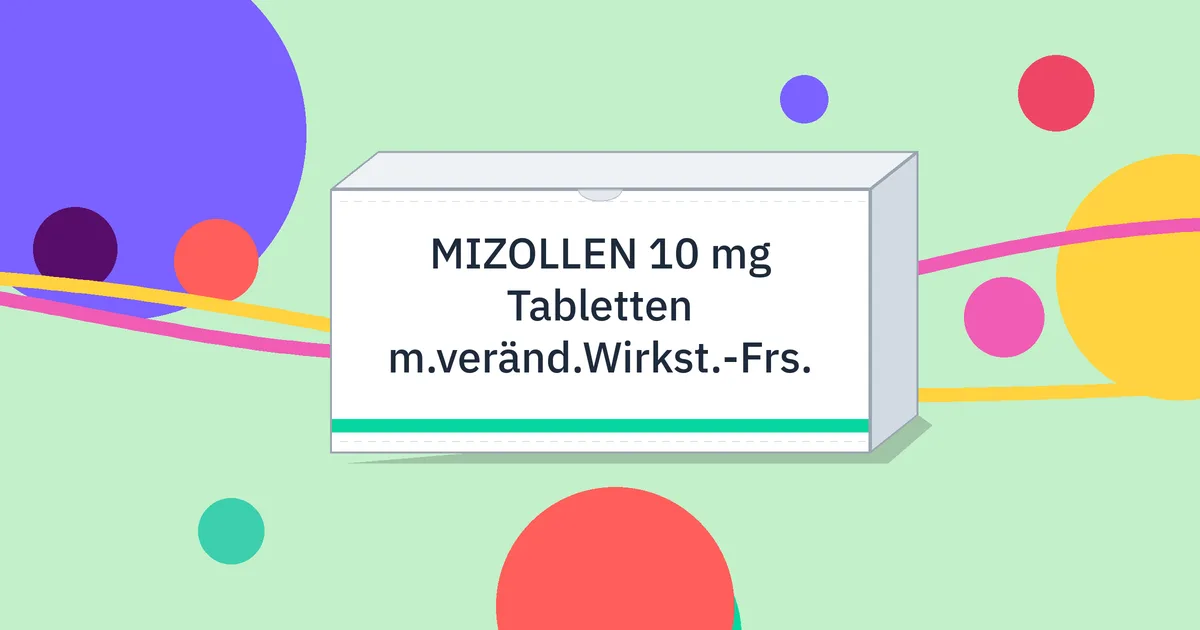 Symbolbild: Packung mit der Aufschrift MIZOLLEN 10 mg Tabletten m.veränd.Wirkst.-Frs. (PZN 08545199) – Verfügbarkeit und Bezug in Apotheken in Frankfurt am Main