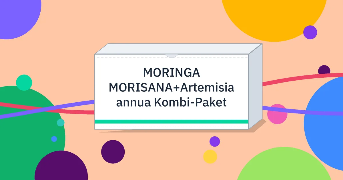 Symbolbild: Packung mit der Aufschrift MORINGA MORISANA+Artemisia annua Kombi-Paket (PZN 18724193) – Verfügbarkeit und Bezug in Apotheken in Frankfurt am Main