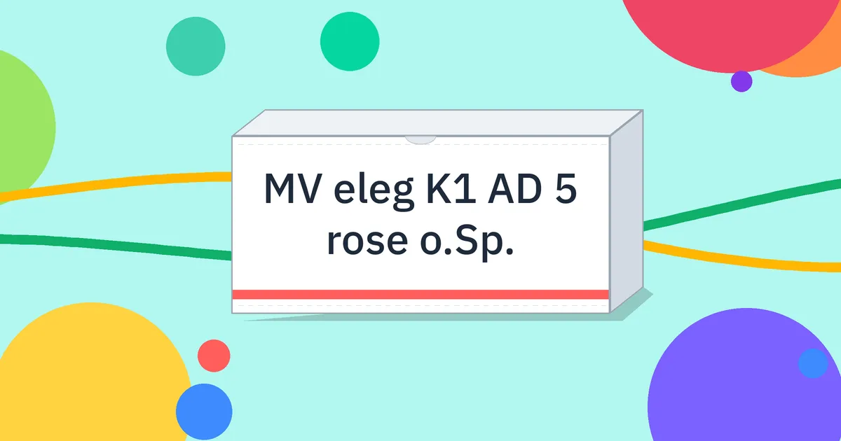 Symbolbild: Packung mit der Aufschrift MV eleg K1 AD 5 rose o.Sp. (PZN 14685579) – Verfügbarkeit und Bezug in Apotheken in Frankfurt am Main
