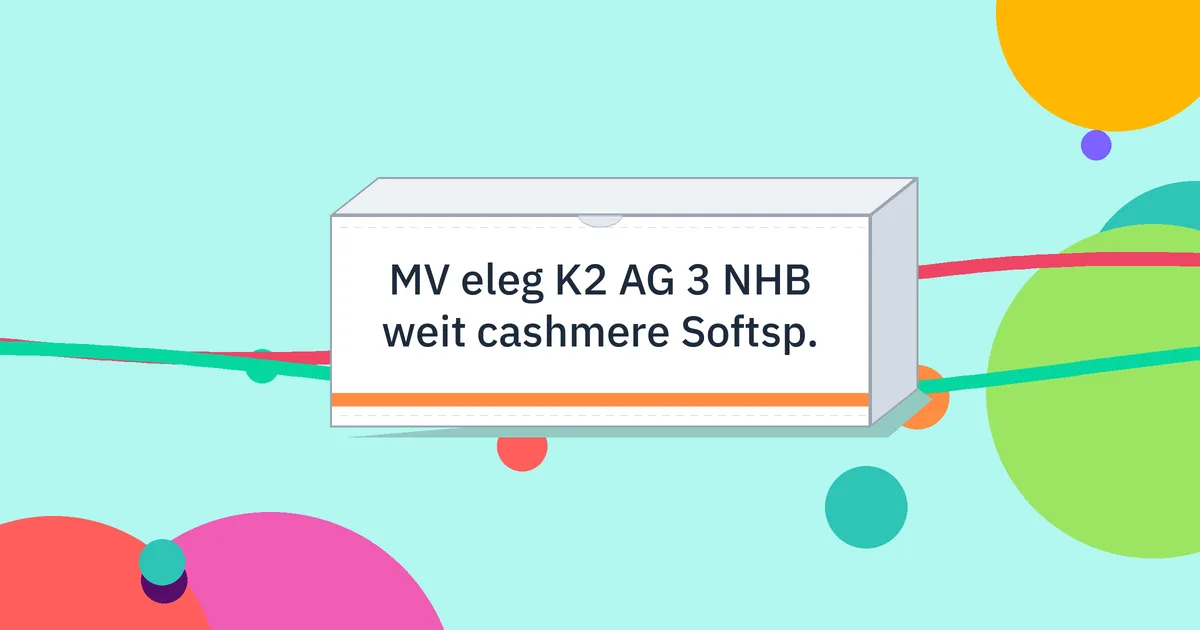 Symbolbild: Packung mit der Aufschrift MV eleg K2 AG 3 NHB weit cashmere Softsp. (PZN 15728374) – Verfügbarkeit und Bezug in Apotheken in Frankfurt am Main
