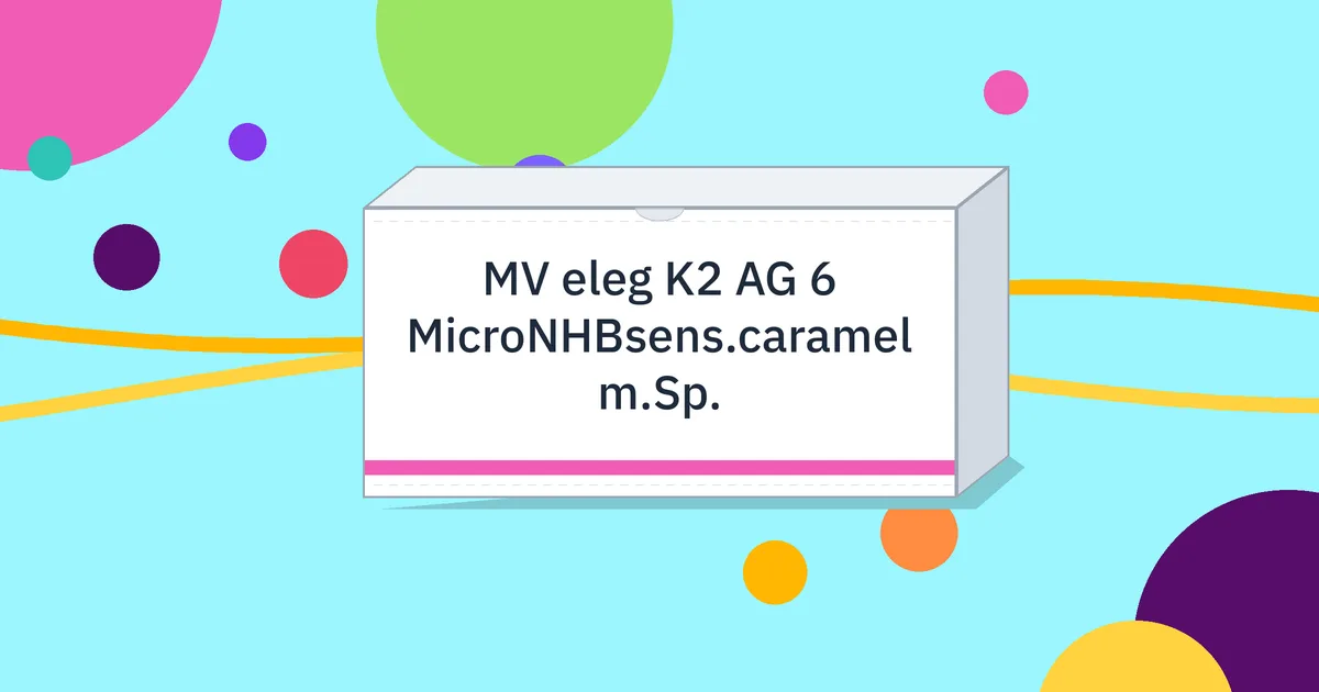 Symbolbild: Packung mit der Aufschrift MV eleg K2 AG 6 MicroNHBsens.caramel m.Sp. (PZN 16070149) – Verfügbarkeit und Bezug in Apotheken in Frankfurt am Main