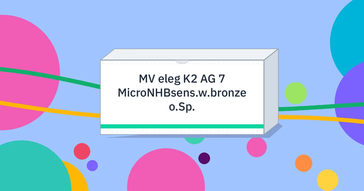 Symbolbild: Packung mit der Aufschrift MV eleg K2 AG 7 MicroNHBsens.w.bronze o.Sp. (PZN 15725430) – Verfügbarkeit und Bezug in Apotheken in Frankfurt am Main