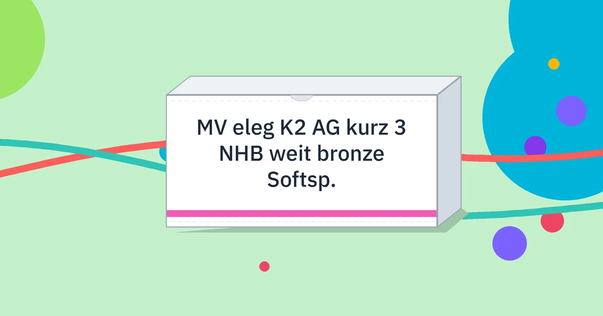 Symbolbild: Packung mit der Aufschrift MV eleg K2 AG kurz 3 NHB weit bronze Softsp. (PZN 15714917) – Verfügbarkeit und Bezug in Apotheken in Frankfurt am Main