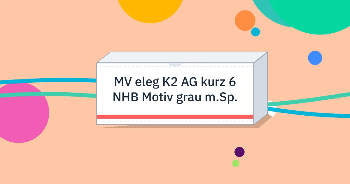 Symbolbild: Packung mit der Aufschrift MV eleg K2 AG kurz 6 NHB Motiv grau m.Sp. (PZN 18926494) – Verfügbarkeit und Bezug in Apotheken in Frankfurt am Main