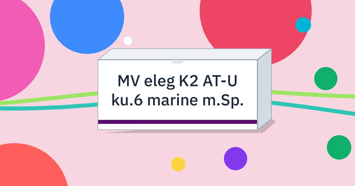 Symbolbild: Packung mit der Aufschrift MV eleg K2 AT-U ku.6 marine m.Sp. (PZN 15291983) – Verfügbarkeit und Bezug in Apotheken in Frankfurt am Main