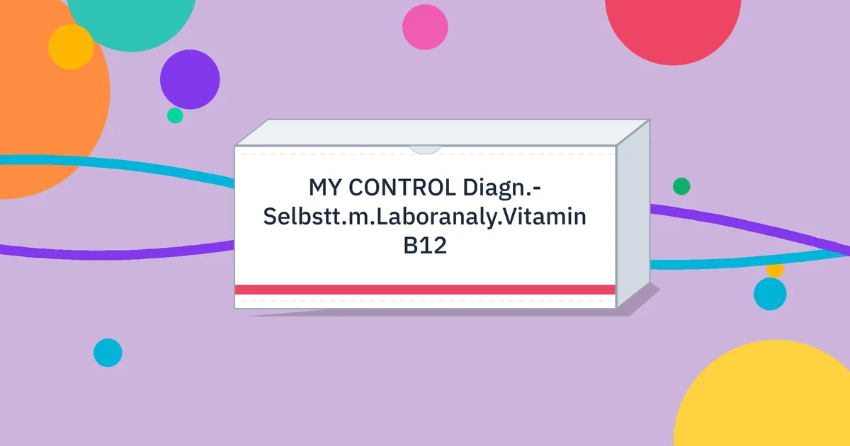 Symbolbild: Packung mit der Aufschrift MY CONTROL Diagn.-Selbstt.m.Laboranaly.Vitamin B12 (PZN 19554758) – Verfügbarkeit und Bezug in Apotheken in Frankfurt am Main