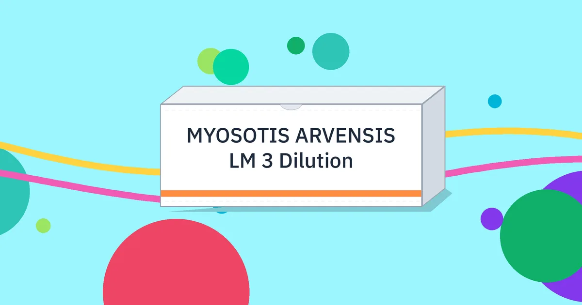 Symbolbild: Packung mit der Aufschrift MYOSOTIS ARVENSIS LM 3 Dilution (PZN 13612029) – Verfügbarkeit und Bezug in Apotheken in Frankfurt am Main