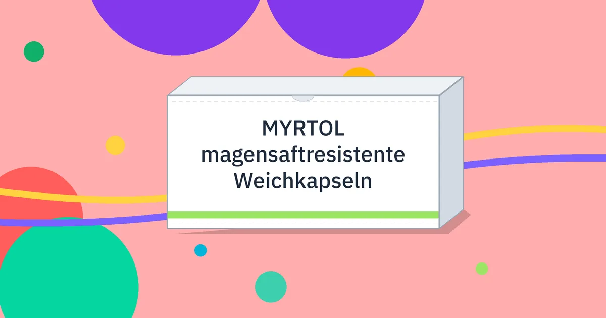 Symbolbild: Packung mit der Aufschrift MYRTOL magensaftresistente Weichkapseln (PZN 10944736) – Verfügbarkeit und Bezug in Apotheken in Frankfurt am Main