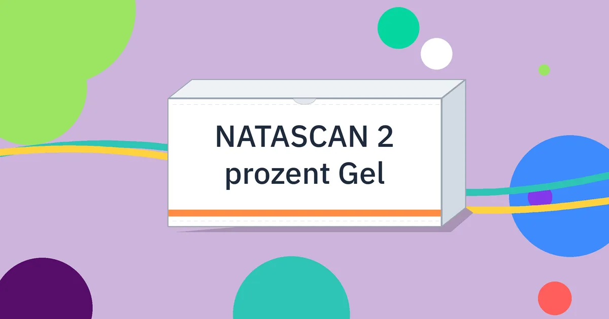 Symbolbild: Packung mit der Aufschrift NATASCAN 2 prozent Gel (PZN 19761115) – Verfügbarkeit und Bezug in Apotheken in Frankfurt am Main