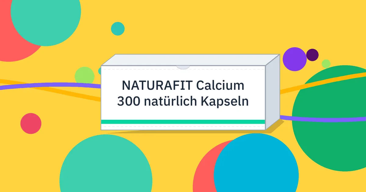 Symbolbild: Packung mit der Aufschrift NATURAFIT Calcium 300 natürlich Kapseln (PZN 14381945) – Verfügbarkeit und Bezug in Apotheken in Frankfurt am Main