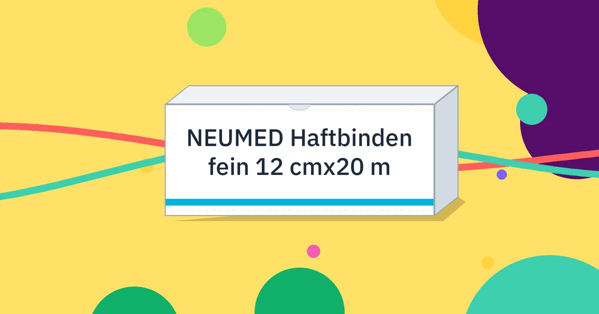 Symbolbild: Packung mit der Aufschrift NEUMED Haftbinden fein 12 cmx20 m (PZN 01920547) – Verfügbarkeit und Bezug in Apotheken in Frankfurt am Main