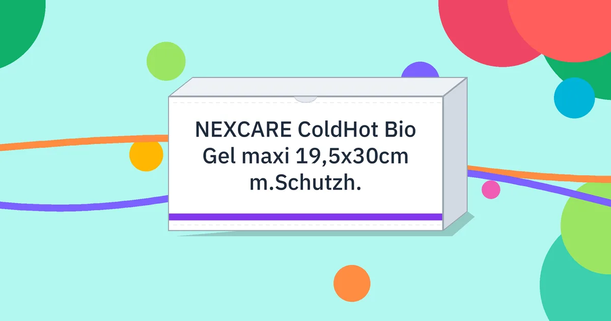 Symbolbild: Packung mit der Aufschrift NEXCARE ColdHot Bio Gel maxi 19,5x30cm m.Schutzh. (PZN 13902744) – Verfügbarkeit und Bezug in Apotheken in Frankfurt am Main