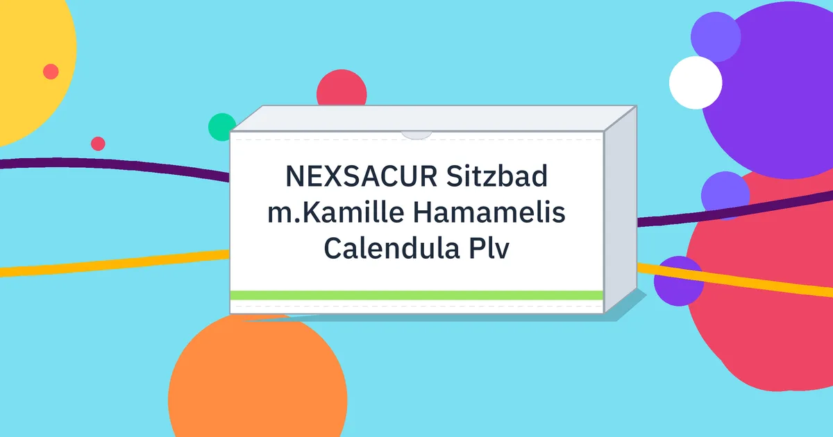 Symbolbild: Packung mit der Aufschrift NEXSACUR Sitzbad m.Kamille Hamamelis Calendula Plv (PZN 16696972) – Verfügbarkeit und Bezug in Apotheken in Frankfurt am Main