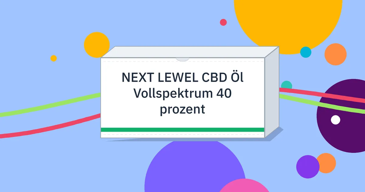 Symbolbild: Packung mit der Aufschrift NEXT LEWEL CBD Öl Vollspektrum 40 prozent (PZN 18366196) – Verfügbarkeit und Bezug in Apotheken in Frankfurt am Main