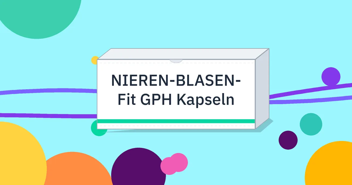 Symbolbild: Packung mit der Aufschrift NIEREN-BLASEN-Fit GPH Kapseln (PZN 06556767) – Verfügbarkeit und Bezug in Apotheken in Frankfurt am Main
