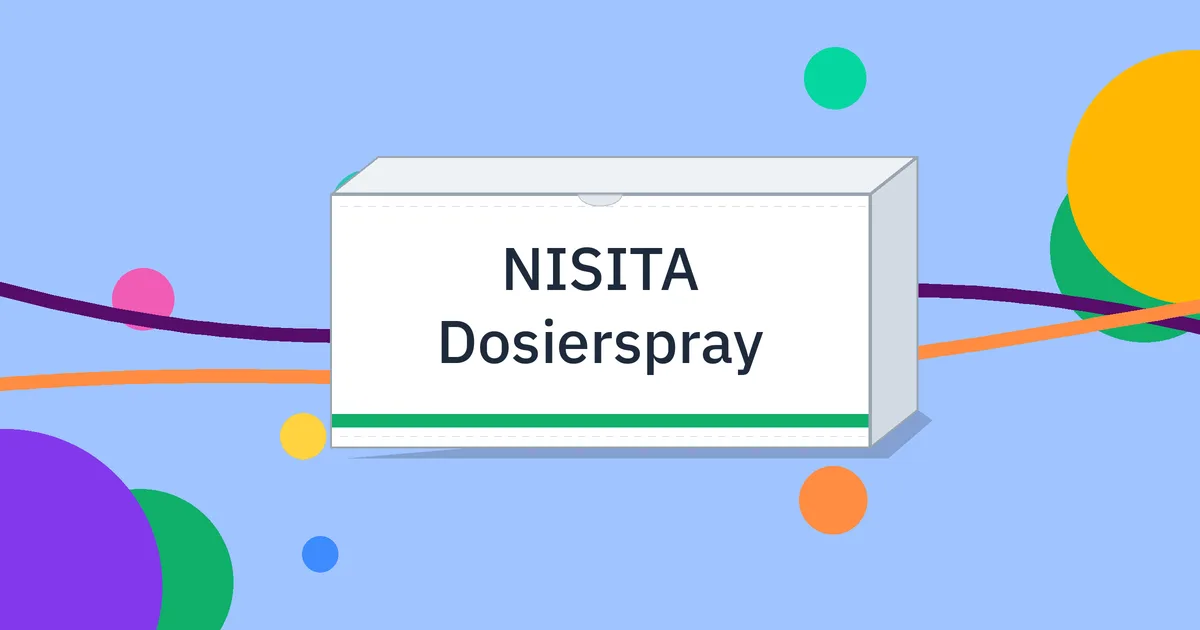 Symbolbild: Packung mit der Aufschrift NISITA Dosierspray (PZN 01287280) – Verfügbarkeit und Bezug in Apotheken in Frankfurt am Main