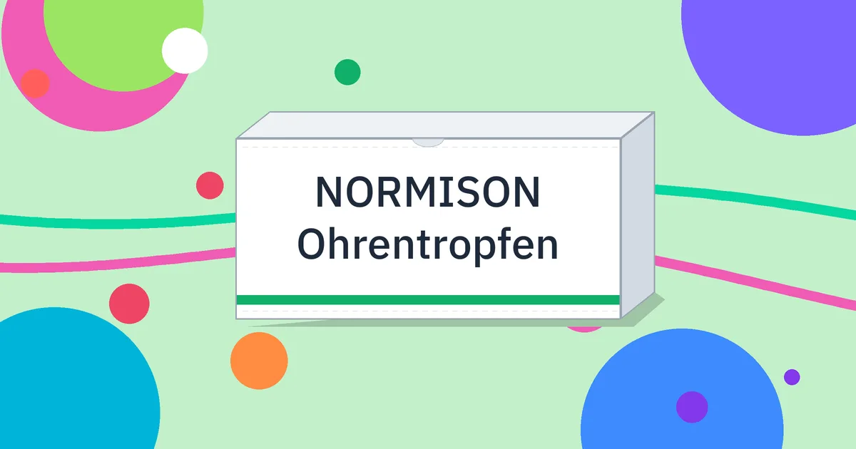 Symbolbild: Packung mit der Aufschrift NORMISON Ohrentropfen (PZN 06877425) – Verfügbarkeit und Bezug in Apotheken in Frankfurt am Main