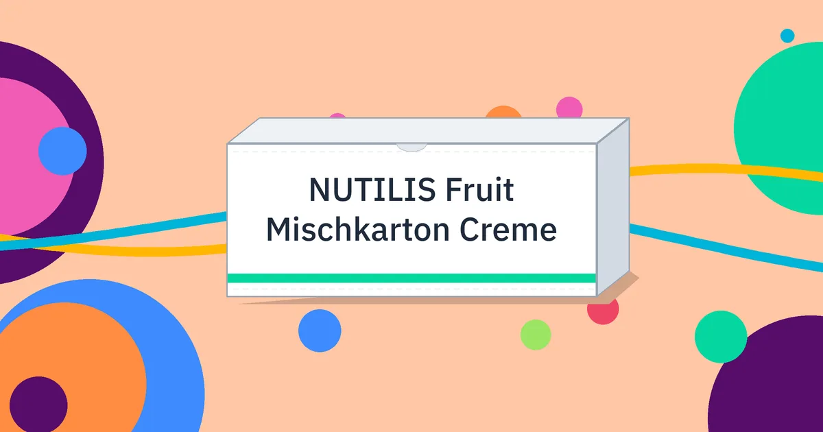 Symbolbild: Packung mit der Aufschrift NUTILIS Fruit Mischkarton Creme (PZN 11513493) – Verfügbarkeit und Bezug in Apotheken in Frankfurt am Main