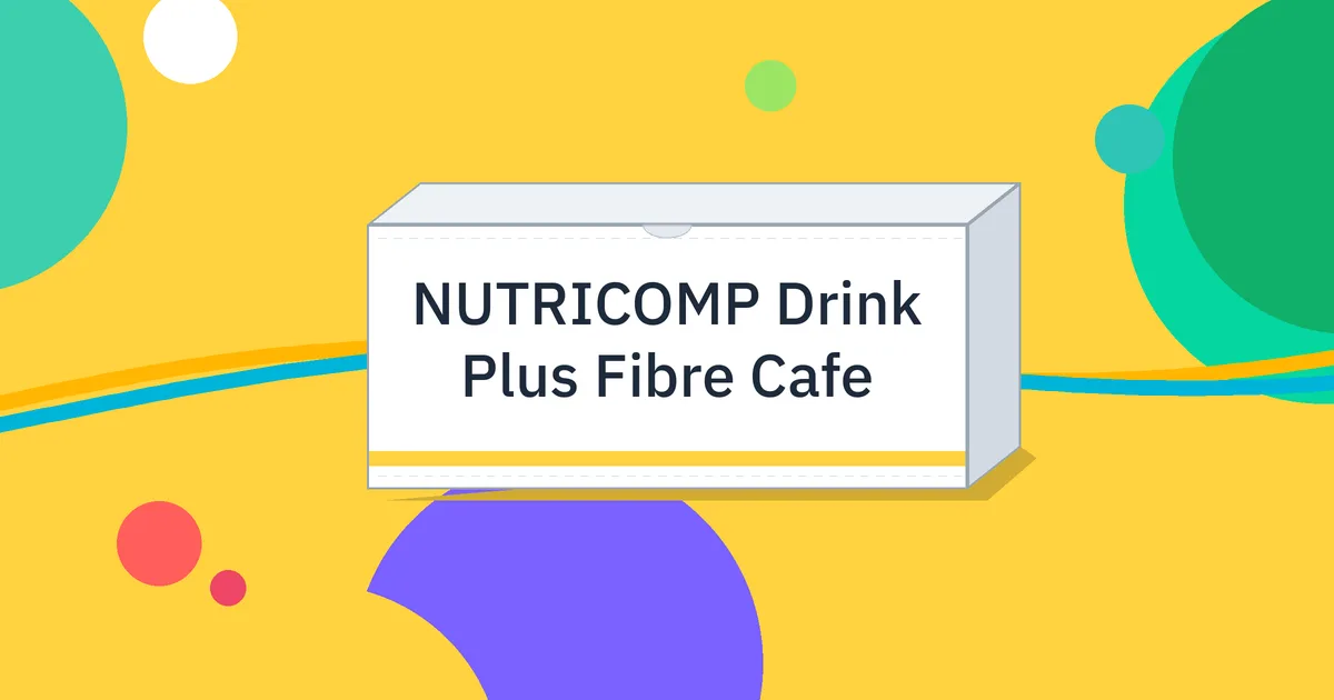 Symbolbild: Packung mit der Aufschrift NUTRICOMP Drink Plus Fibre Cafe (PZN 11847484) – Verfügbarkeit und Bezug in Apotheken in Frankfurt am Main