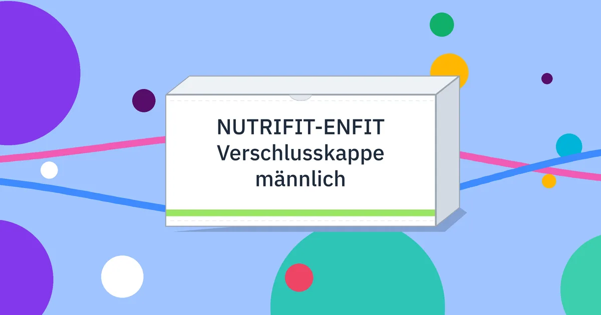 Symbolbild: Packung mit der Aufschrift NUTRIFIT-ENFIT Verschlusskappe männlich (PZN 14174525) – Verfügbarkeit und Bezug in Apotheken in Frankfurt am Main
