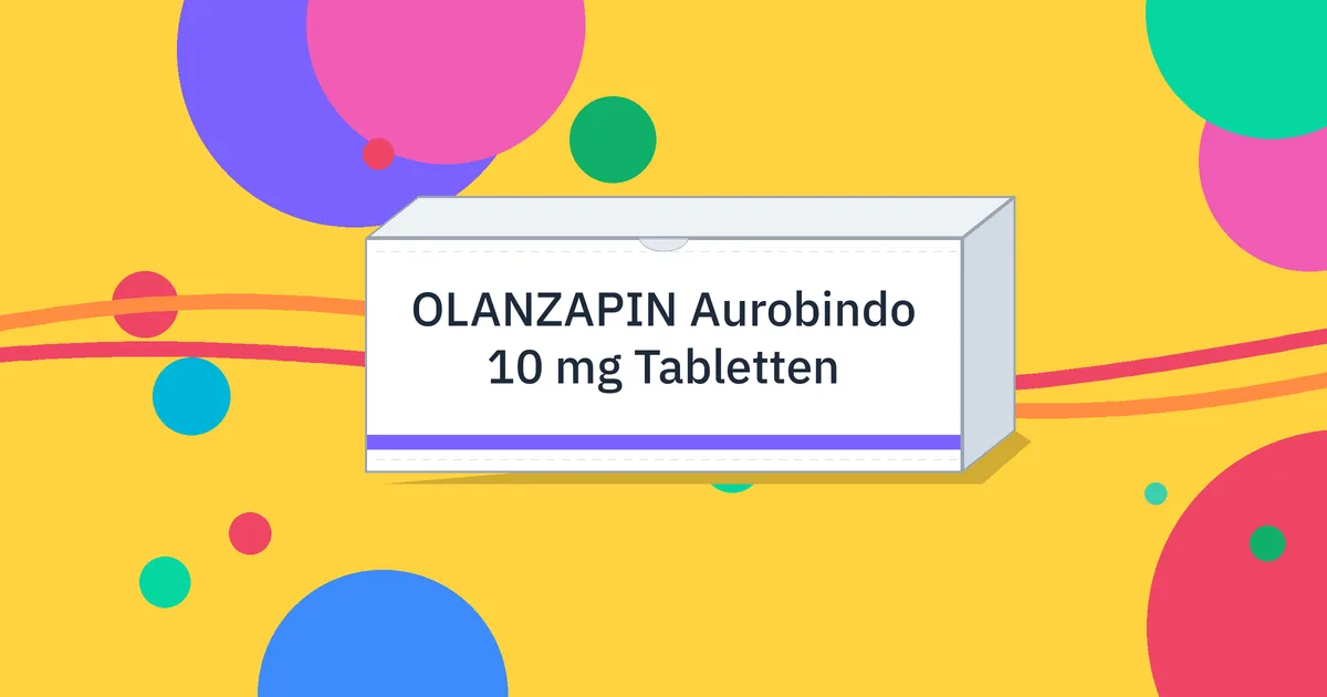 Symbolbild: Packung mit der Aufschrift OLANZAPIN Aurobindo 10 mg Tabletten (PZN 09618262) – Verfügbarkeit und Bezug in Apotheken in Frankfurt am Main