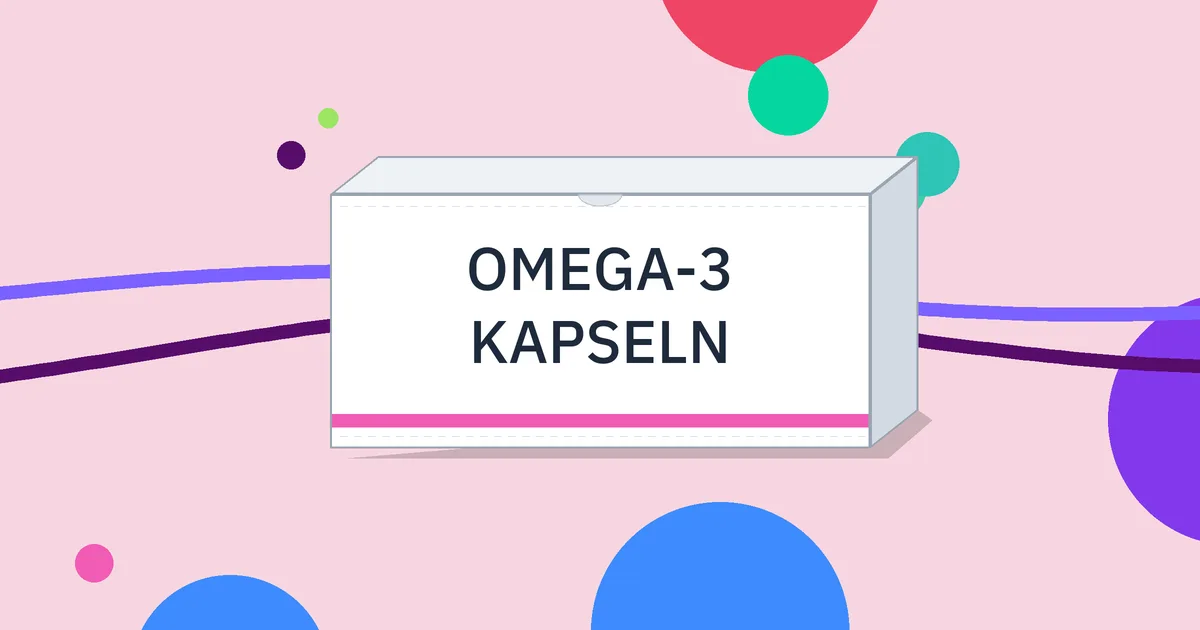 Symbolbild: Packung mit der Aufschrift OMEGA-3 KAPSELN (PZN 18427414) – Verfügbarkeit und Bezug in Apotheken in Frankfurt am Main