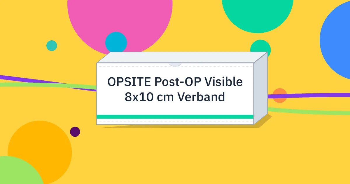 Symbolbild: Packung mit der Aufschrift OPSITE Post-OP Visible 8x10 cm Verband (PZN 19785831) – Verfügbarkeit und Bezug in Apotheken in Frankfurt am Main