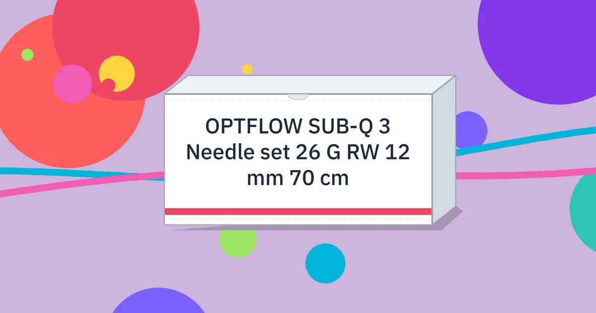 Symbolbild: Packung mit der Aufschrift OPTFLOW SUB-Q 3 Needle set 26 G RW 12 mm 70 cm (PZN 16706334) – Verfügbarkeit und Bezug in Apotheken in Frankfurt am Main