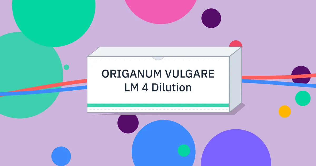 Symbolbild: Packung mit der Aufschrift ORIGANUM VULGARE LM 4 Dilution (PZN 12972955) – Verfügbarkeit und Bezug in Apotheken in Frankfurt am Main