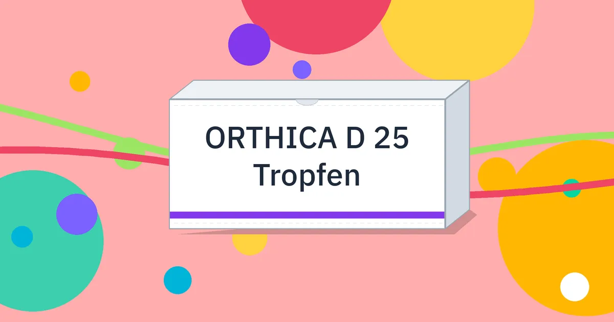 Symbolbild: Packung mit der Aufschrift ORTHICA D 25 Tropfen (PZN 13845779) – Verfügbarkeit und Bezug in Apotheken in Frankfurt am Main