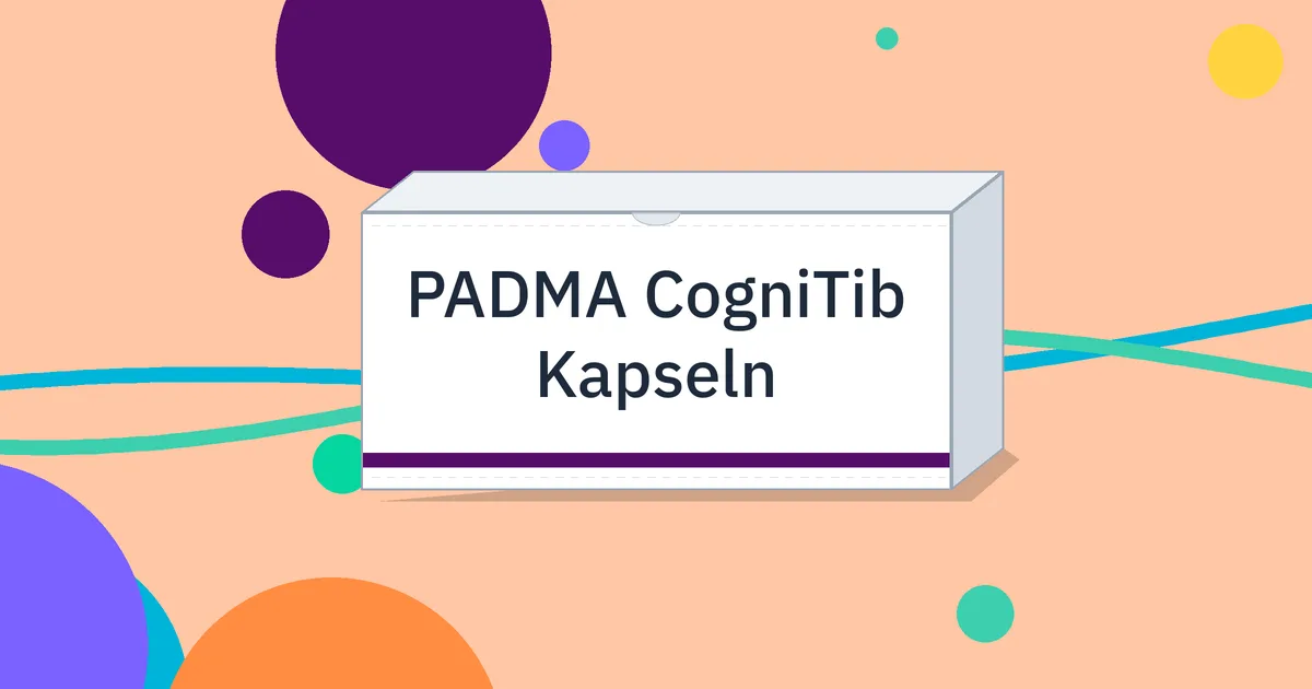 Symbolbild: Packung mit der Aufschrift PADMA CogniTib Kapseln (PZN 17425577) – Verfügbarkeit und Bezug in Apotheken in Frankfurt am Main