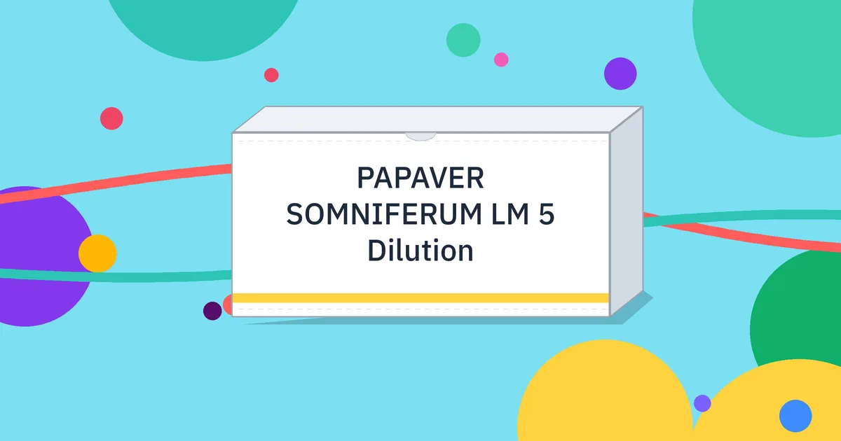 Symbolbild: Packung mit der Aufschrift PAPAVER SOMNIFERUM LM 5 Dilution (PZN 12975764) – Verfügbarkeit und Bezug in Apotheken in Frankfurt am Main