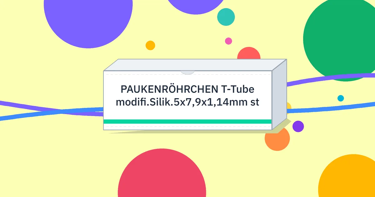 Symbolbild: Packung mit der Aufschrift PAUKENRÖHRCHEN T-Tube modifi.Silik.5x7,9x1,14mm st (PZN 18355152) – Verfügbarkeit und Bezug in Apotheken in Frankfurt am Main