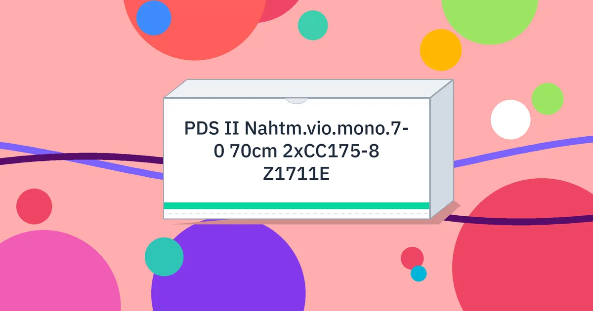 Symbolbild: Packung mit der Aufschrift PDS II Nahtm.vio.mono.7-0 70cm 2xCC175-8 Z1711E (PZN 20852857) – Verfügbarkeit und Bezug in Apotheken in Frankfurt am Main