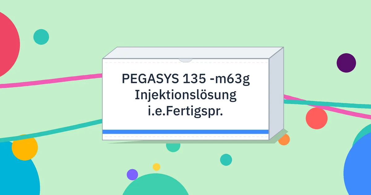 Symbolbild: Packung mit der Aufschrift PEGASYS 135 -m63g Injektionslösung i.e.Fertigspr. (PZN 01970551) – Verfügbarkeit und Bezug in Apotheken in Frankfurt am Main
