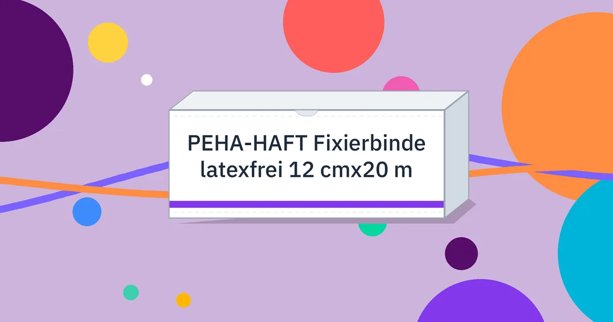 Symbolbild: Packung mit der Aufschrift PEHA-HAFT Fixierbinde latexfrei 12 cmx20 m (PZN 19397193) – Verfügbarkeit und Bezug in Apotheken in Frankfurt am Main