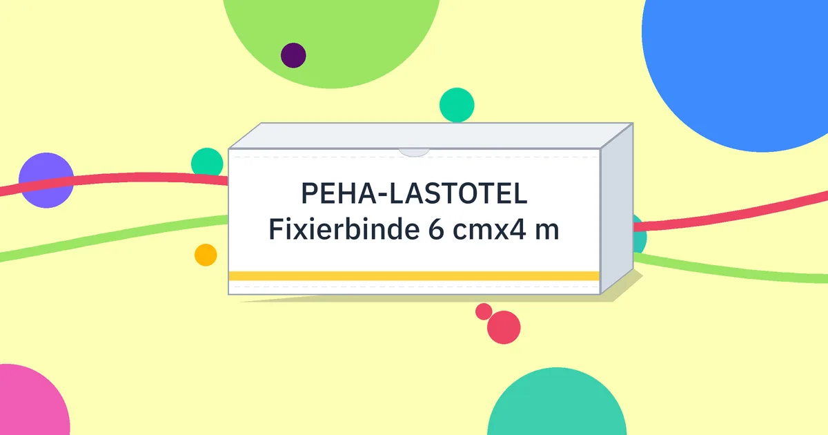 Symbolbild: Packung mit der Aufschrift PEHA-LASTOTEL Fixierbinde 6 cmx4 m (PZN 19703158) – Verfügbarkeit und Bezug in Apotheken in Frankfurt am Main