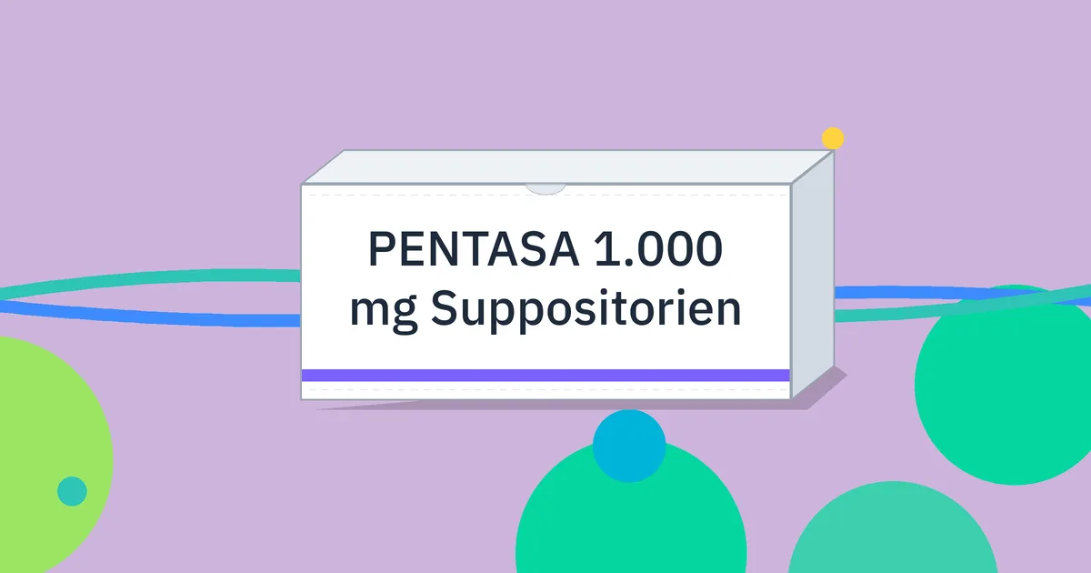 Symbolbild: Packung mit der Aufschrift PENTASA 1.000 mg Suppositorien (PZN 09012720) – Verfügbarkeit und Bezug in Apotheken in Frankfurt am Main