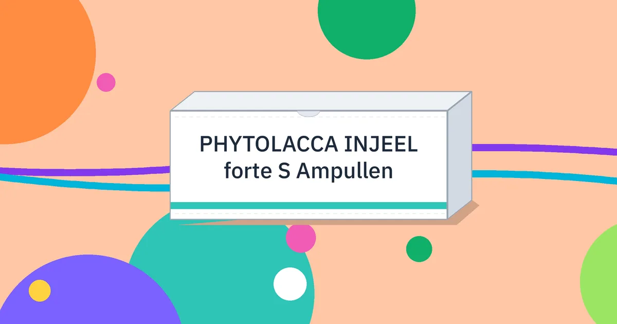 Symbolbild: Packung mit der Aufschrift PHYTOLACCA INJEEL forte S Ampullen (PZN 04563349) – Verfügbarkeit und Bezug in Apotheken in Frankfurt am Main