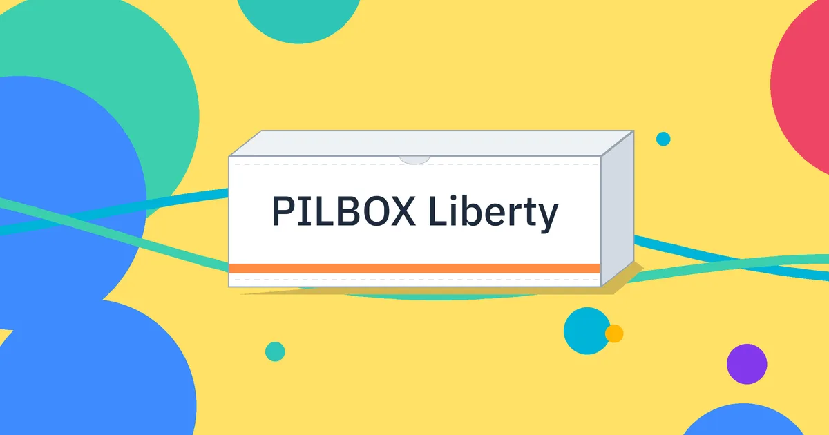 Symbolbild: Packung mit der Aufschrift PILBOX Liberty (PZN 06127061) – Verfügbarkeit und Bezug in Apotheken in Frankfurt am Main