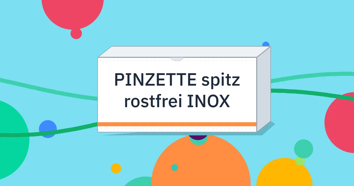 Symbolbild: Packung mit der Aufschrift PINZETTE spitz rostfrei INOX (PZN 10356525) – Verfügbarkeit und Bezug in Apotheken in Frankfurt am Main