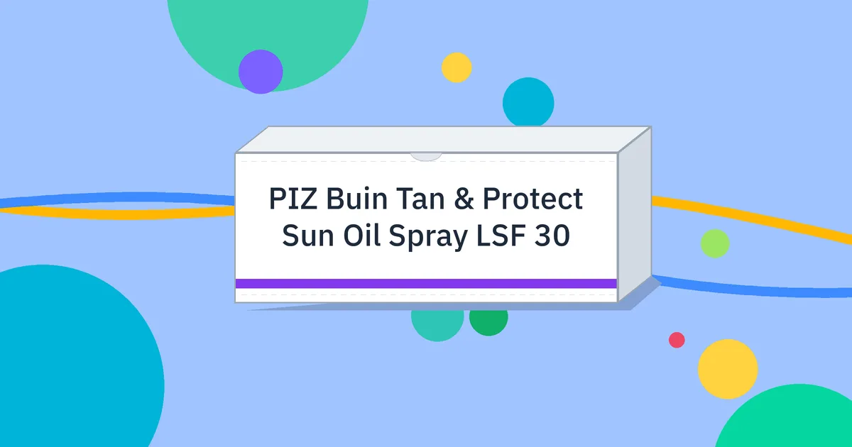 Symbolbild: Packung mit der Aufschrift PIZ Buin Tan & Protect Sun Oil Spray LSF 30 (PZN 17261911) – Verfügbarkeit und Bezug in Apotheken in Frankfurt am Main