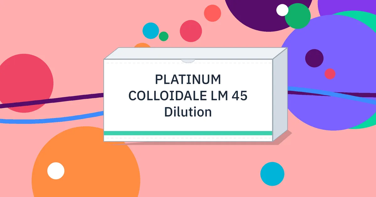 Symbolbild: Packung mit der Aufschrift PLATINUM COLLOIDALE LM 45 Dilution (PZN 13038180) – Verfügbarkeit und Bezug in Apotheken in Frankfurt am Main