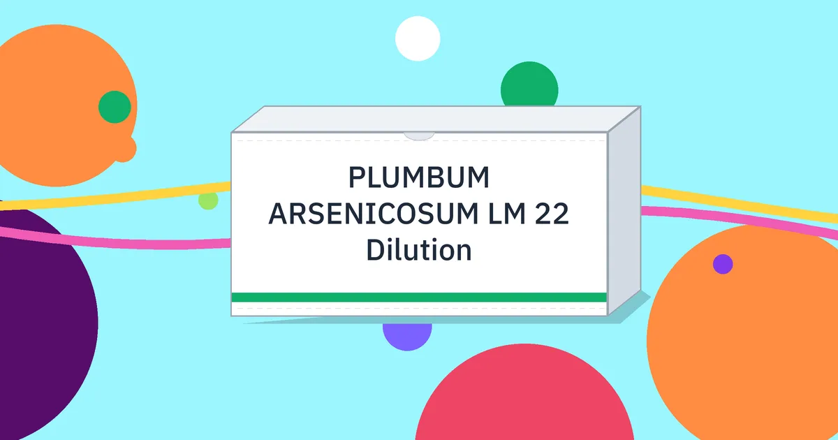 Symbolbild: Packung mit der Aufschrift PLUMBUM ARSENICOSUM LM 22 Dilution (PZN 13039423) – Verfügbarkeit und Bezug in Apotheken in Frankfurt am Main