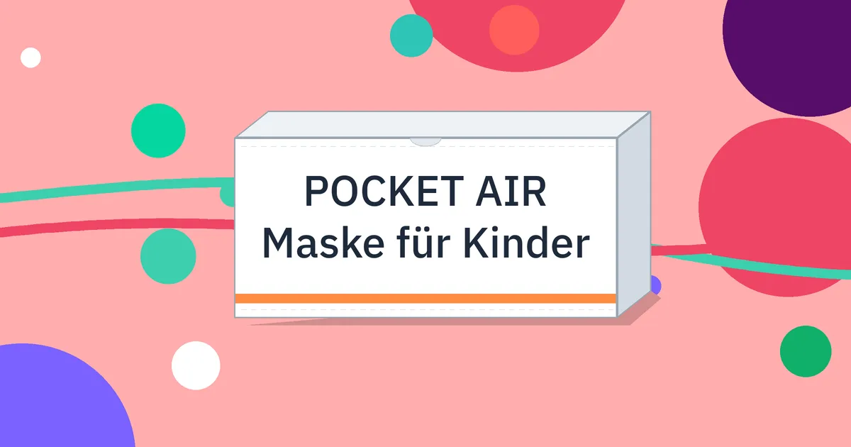 Symbolbild: Packung mit der Aufschrift POCKET AIR Maske für Kinder (PZN 16381487) – Verfügbarkeit und Bezug in Apotheken in Frankfurt am Main