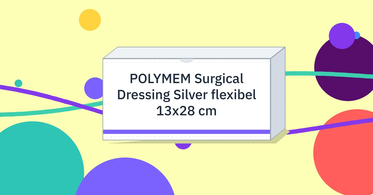 Symbolbild: Packung mit der Aufschrift POLYMEM Surgical Dressing Silver flexibel 13x28 cm (PZN 12413405) – Verfügbarkeit und Bezug in Apotheken in Frankfurt am Main
