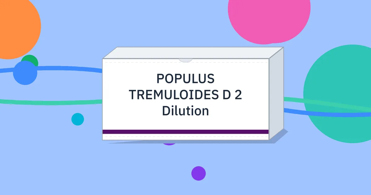 Symbolbild: Packung mit der Aufschrift POPULUS TREMULOIDES D 2 Dilution (PZN 04232724) – Verfügbarkeit und Bezug in Apotheken in Frankfurt am Main