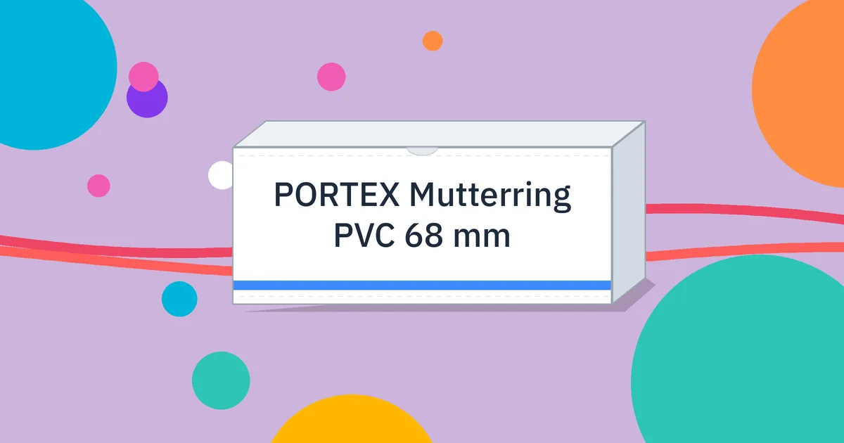 Symbolbild: Packung mit der Aufschrift PORTEX Mutterring PVC 68 mm (PZN 07690031) – Verfügbarkeit und Bezug in Apotheken in Frankfurt am Main